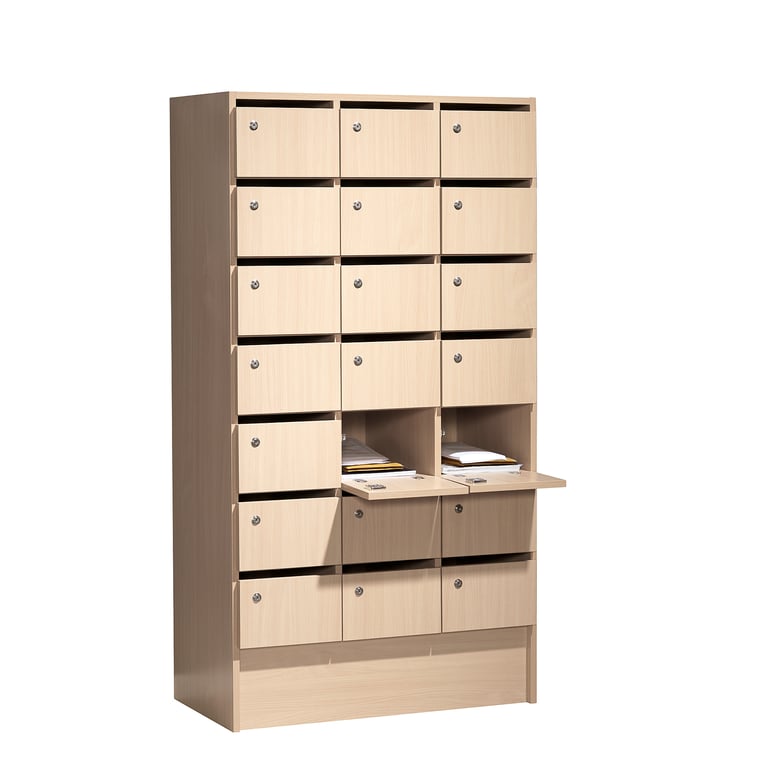 Post/storage cabinet EXPRESS, 21 boxes, 1612x860x420 mm, birch | AJ ...