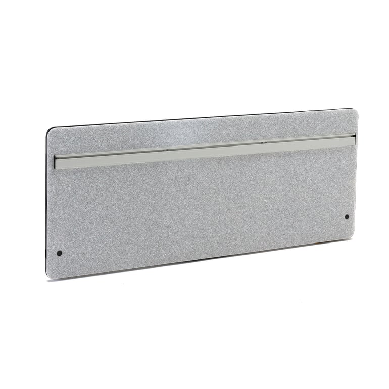 Reinforced desk screen ZIP CALM, 1600x650 mm, light grey | AJ Products UK