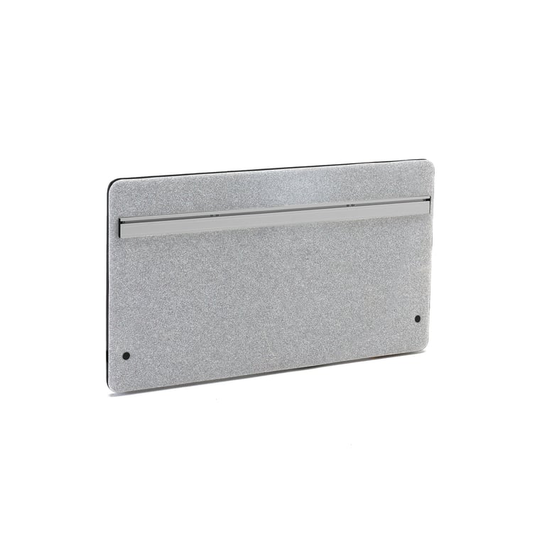 Reinforced desk screen ZIP CALM, 1200x650 mm, light grey | AJ Products UK