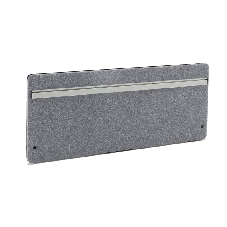 Reinforced desk screen ZIP CALM, 1600x650 mm, grey | AJ Products UK