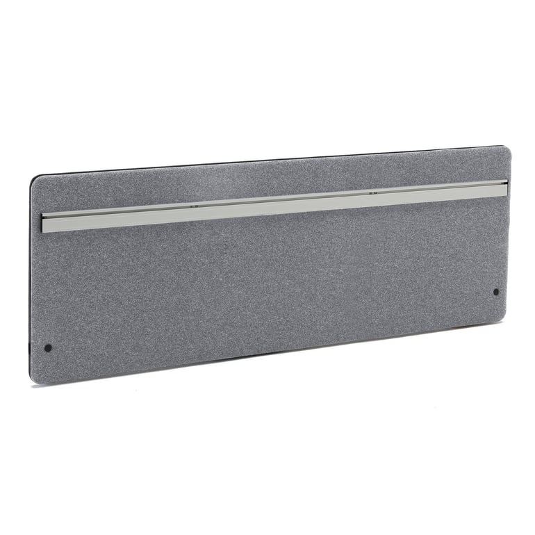 Reinforced desk screen ZIP CALM, 1800x650 mm, grey | AJ Products UK