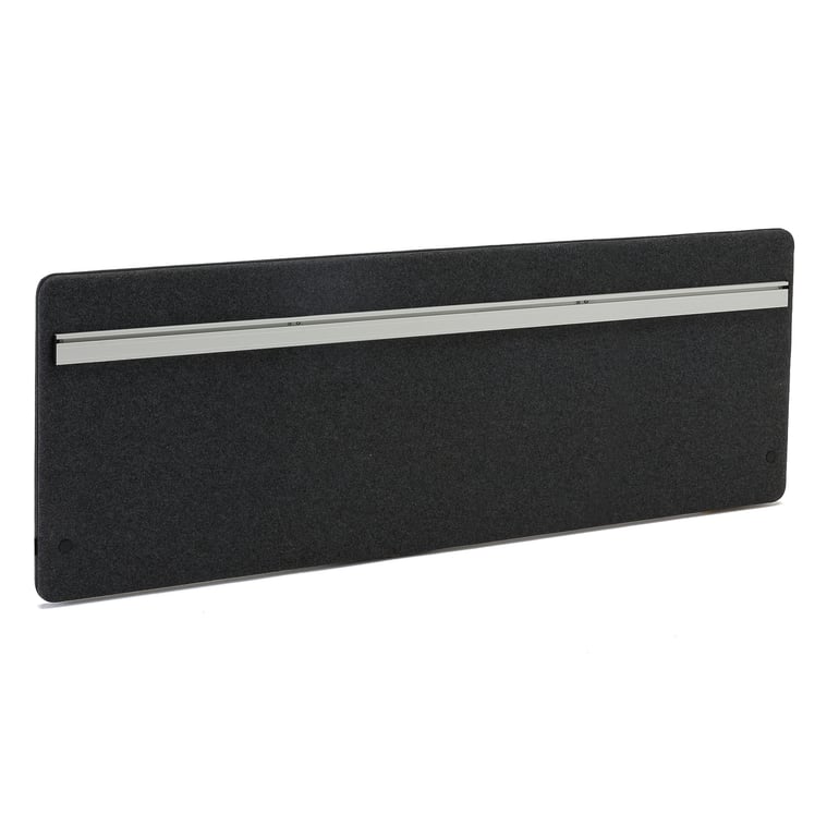 Reinforced desk screen ZIP CALM, 1800x650 mm, dark grey | AJ Products IE