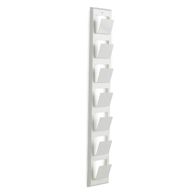 Magazine wall rack SHOW, 1180x180x70mm, white | AJ Products UK