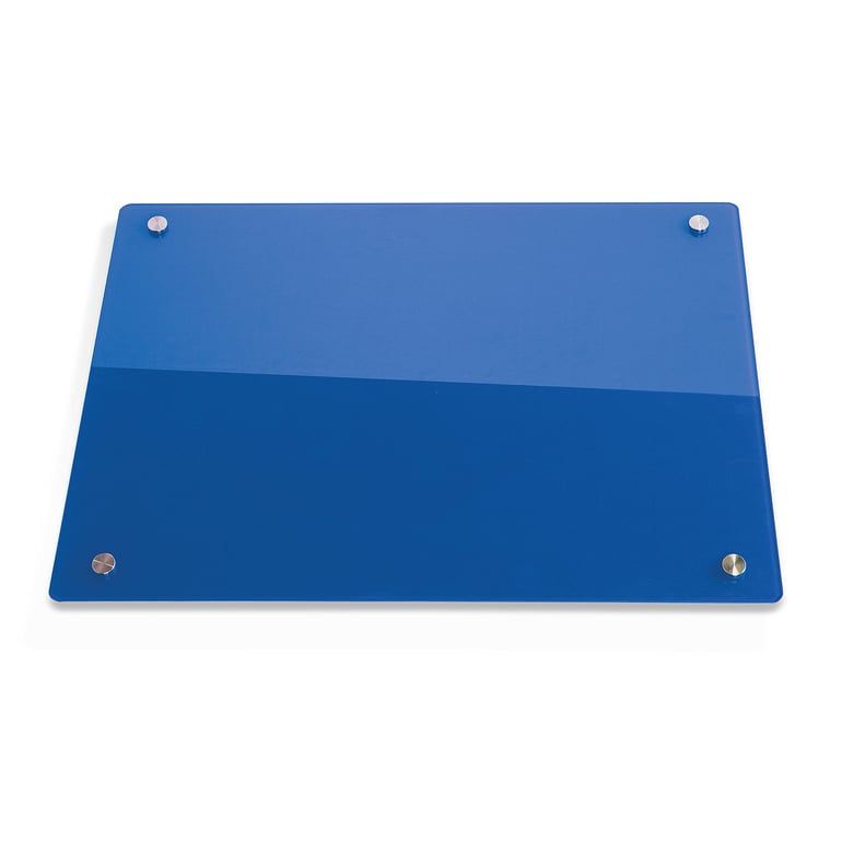 Magnetic glass board WRITE-ON®, 450x600 mm, blue | AJ Products UK