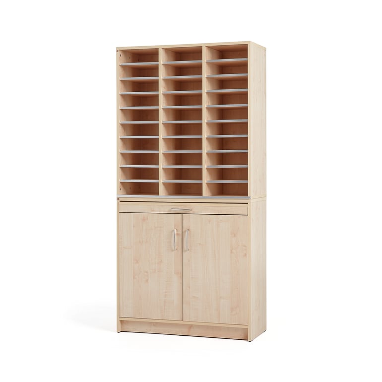 Complete mail sorting system MESSENGER, with doors, birch | AJ Products IE