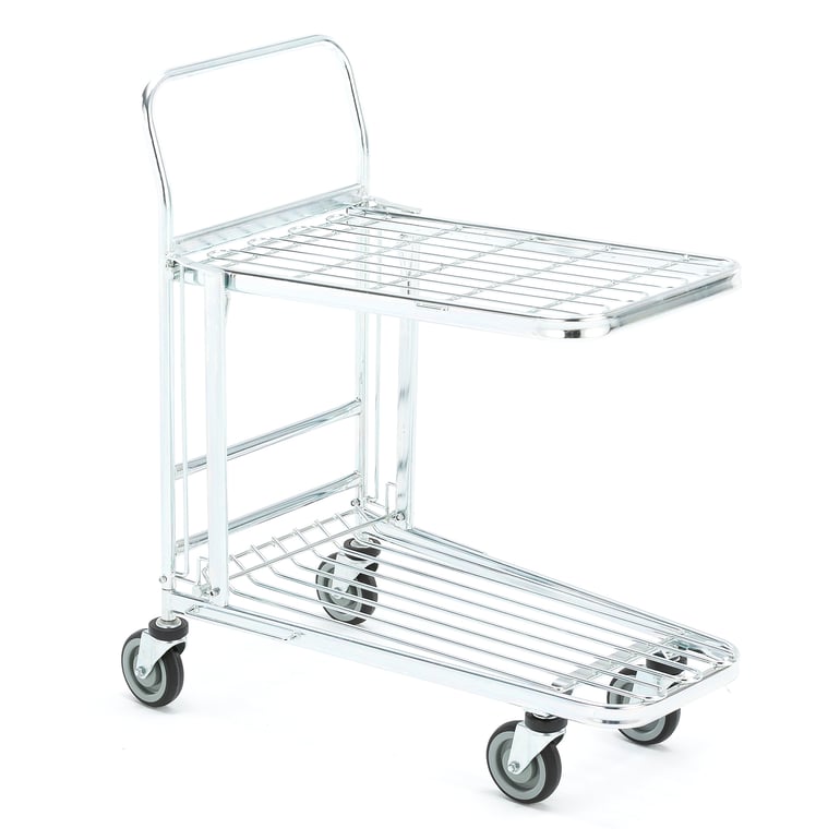 Folding shelf trolley TARGA, basket shelf, 890x520 mm | AJ Products UK
