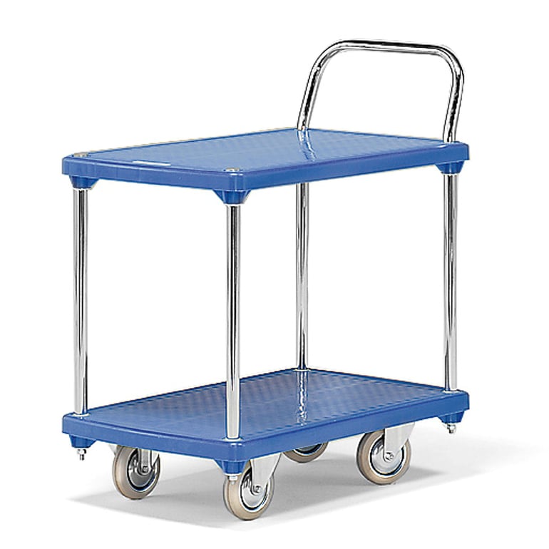 Heavy-duty plastic shelf trolley SHIP, 200 kg load, 810x500x890 mm | AJ ...