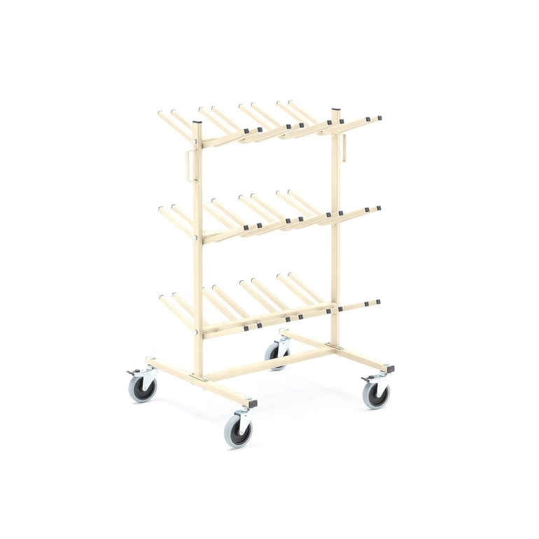 Mobile shoe rack ORKAN, 24 pairs, beige | AJ Products UK