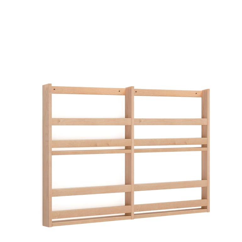 Wall mounted magazine display unit, 1200x70x800 mm, beech | AJ Products UK