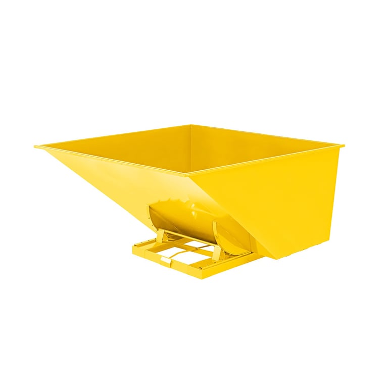 Sjálftæmandi sturtugámur, 2500 L, gulur | AJ Vörulistinn