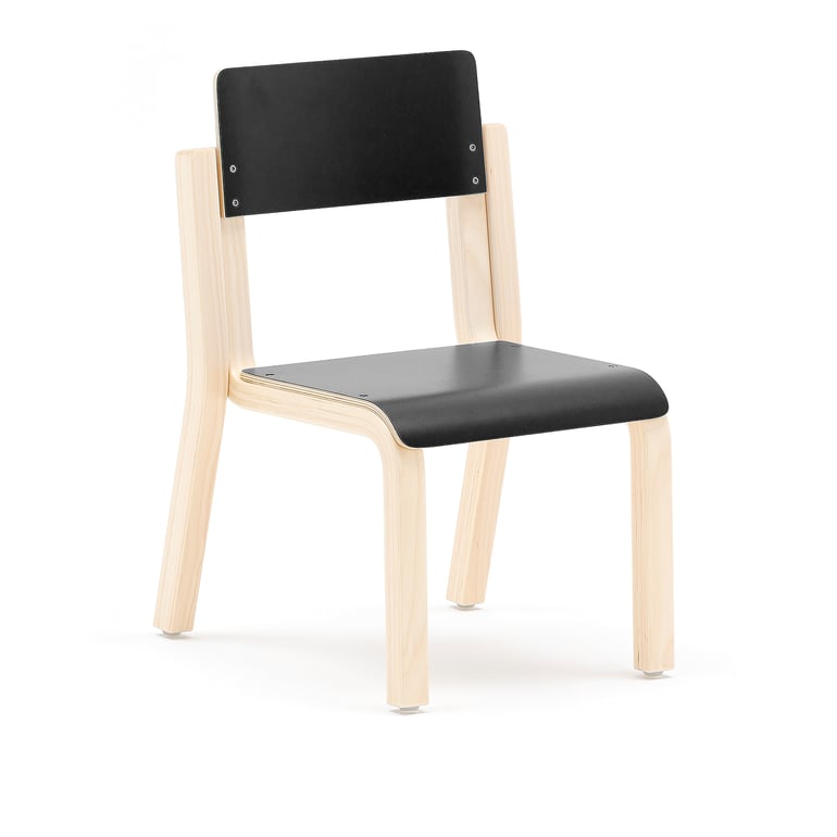 Barnestol DANTE, siddehøjde 260 mm, sort laminat | AJ Produkter