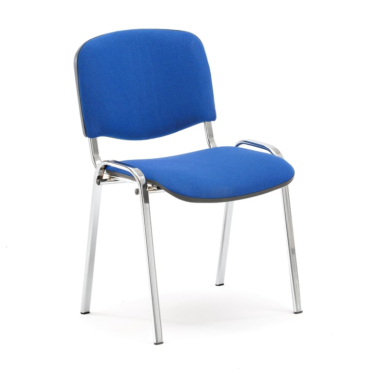 Popular conference chair NELSON, blue fabric, chrome | AJ Products UK
