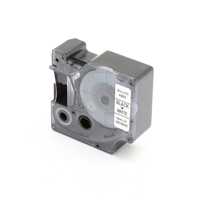 Label casette for label printer, 19mm x 7m, black text on white label ...