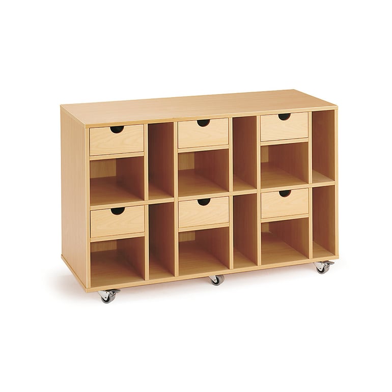 Laatikosto, 6 laatikkoa, 12 lokeroa, 800x1200x450 mm, pyökki/pyökki ...