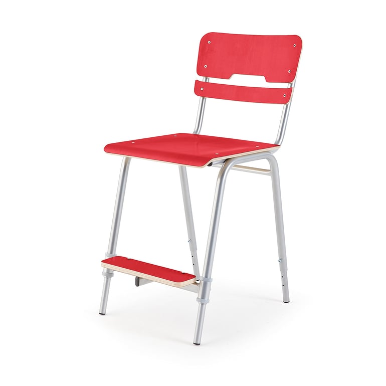 Student chair EGO, H 450-600 mm, red | AJ Products IE