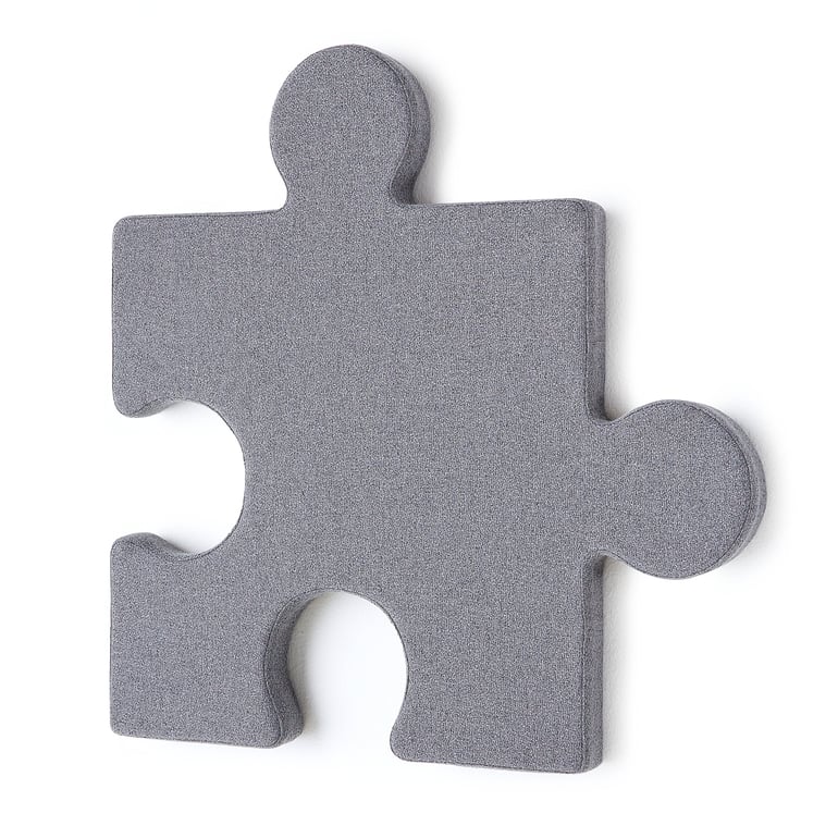 Acoustic panel POLY, jigsaw piece, 700x700x50 mm, light grey | AJ ...