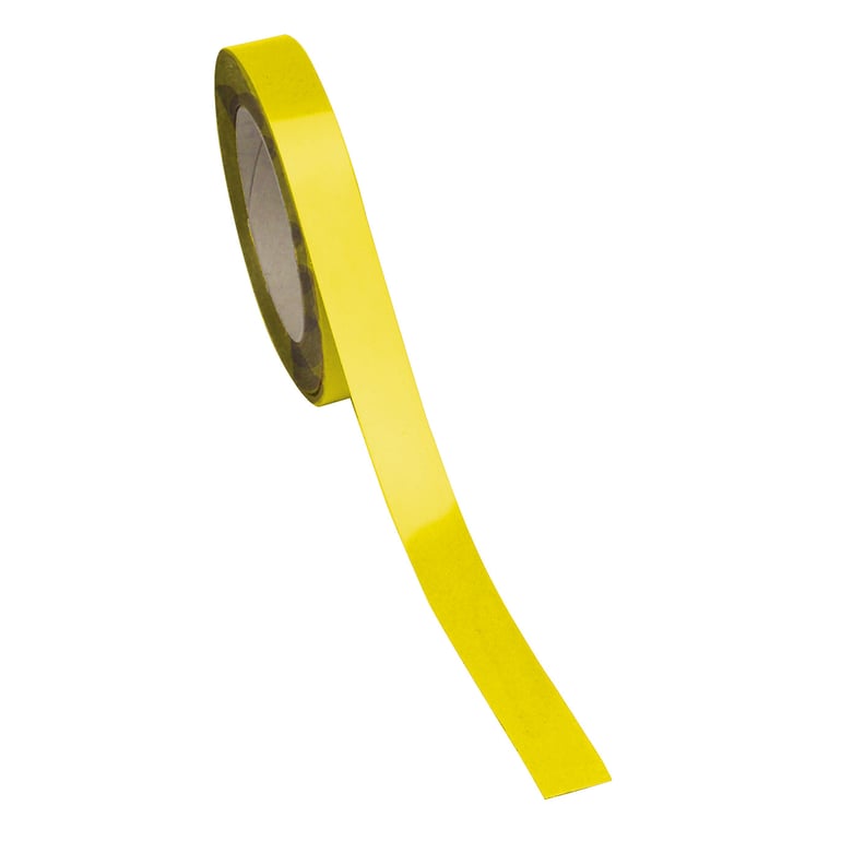 Magnetic easy wipe racking strip, 20 mm x 10 m, yellow | AJ Products IE
