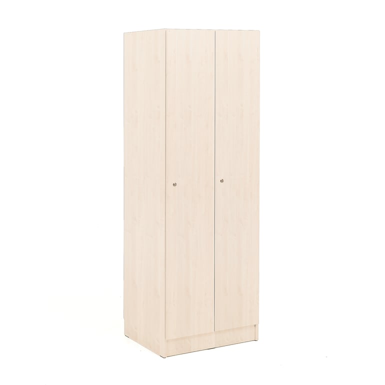 Wooden clothes locker CRUISE, 2 x 1 doors, 1935x645x555 mm, birch ...
