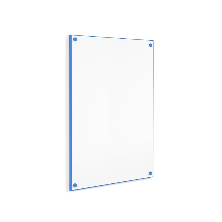 Frameless whiteboard, 876x578 mm, blue edging | AJ Products IE