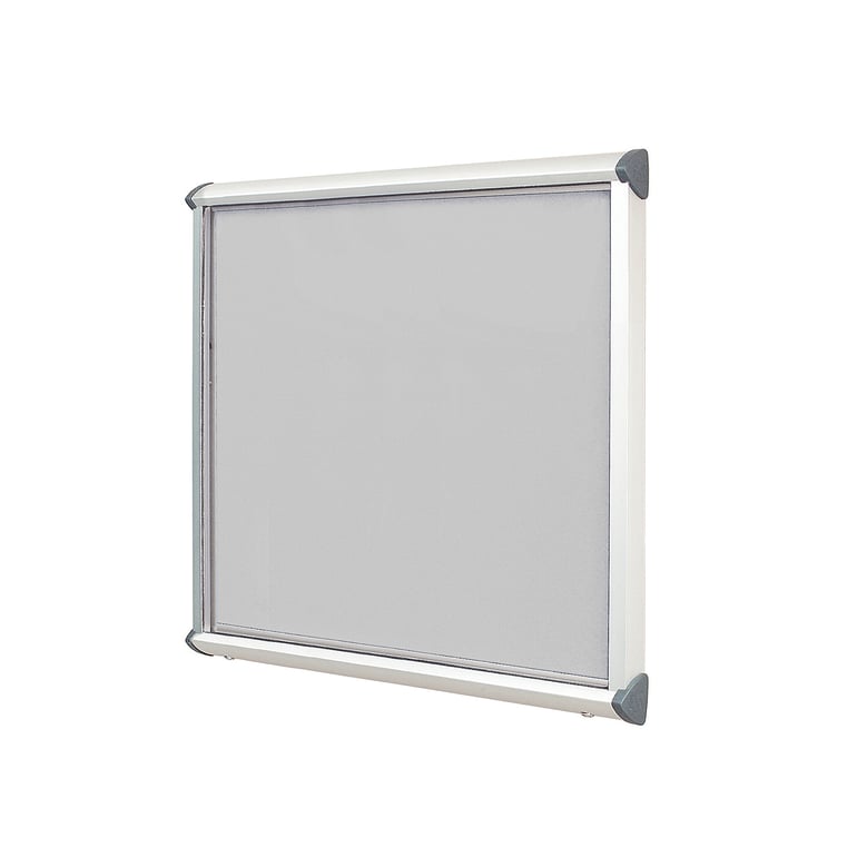 Outdoor notice board SHIELD, 1050x1182 mm, light grey | AJ Products UK