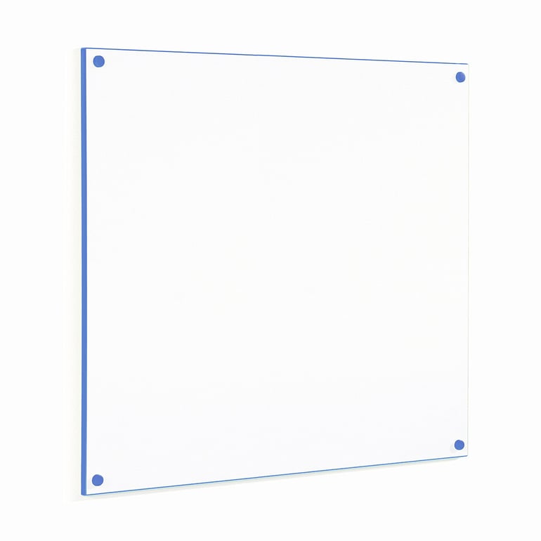 Frameless whiteboard, 1476x1176 mm, blue edging | AJ Products IE