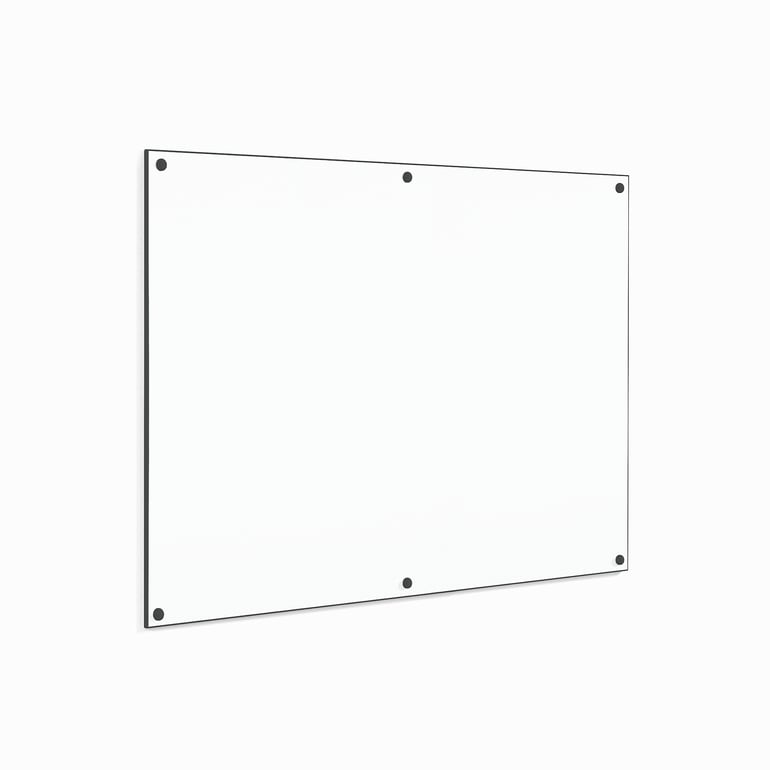 Frameless whiteboard, 1779x1176 mm, black edging | AJ Products UK