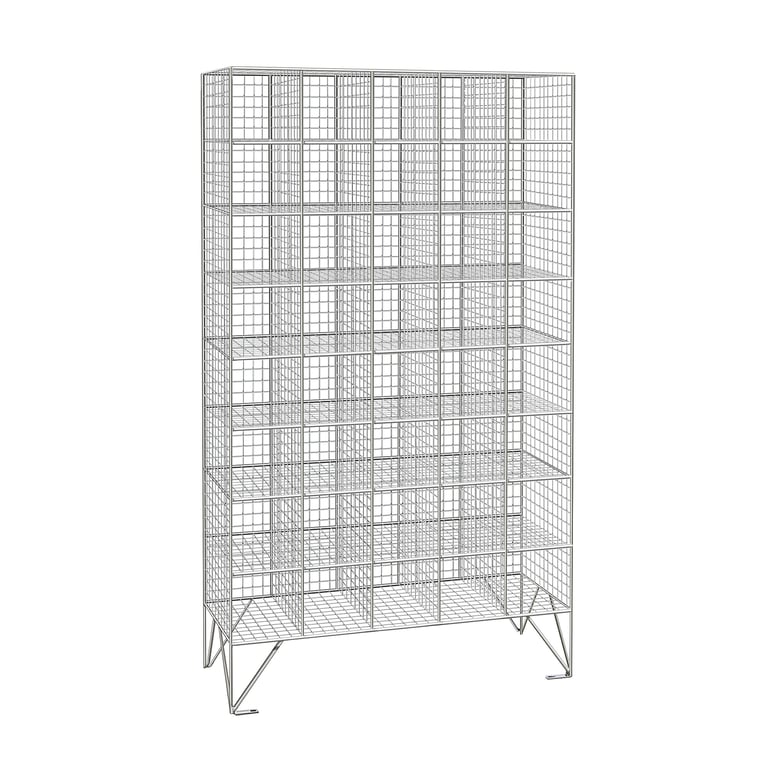 Mesh locker, 40 comps, no doors, 1360x775x457 mm | AJ Products UK