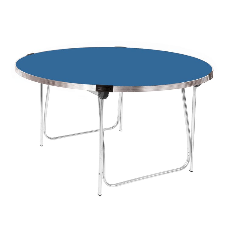Round folding table, Ø 1520x698 mm, dark blue | AJ Products UK