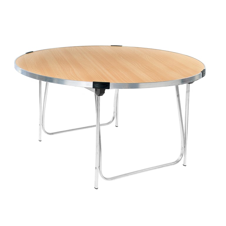 Round folding table, Ø 1520x698 mm, beech | AJ Products UK
