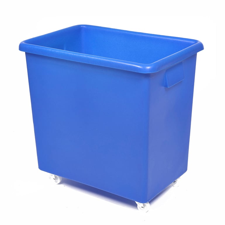 Mobile container truck, 775x825x480 mm, 200 L, blue | AJ Products UK