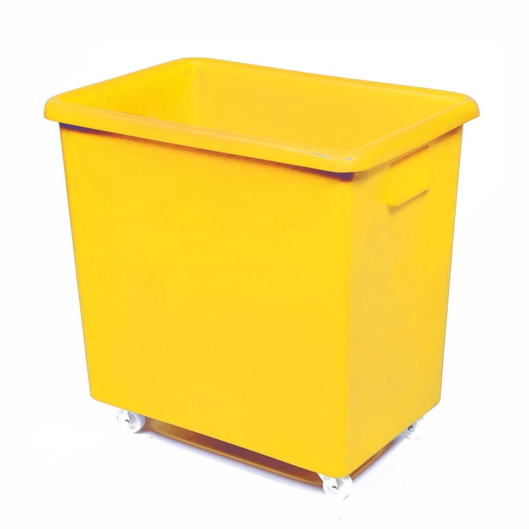 Mobile container truck, 775x825x480 mm, 200 L, yellow | AJ Products UK