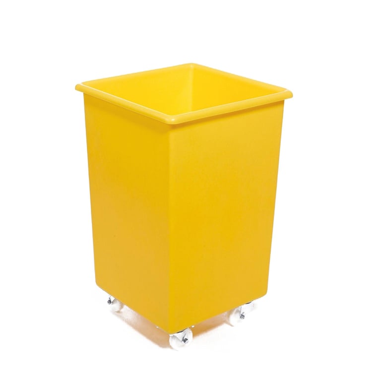 Mobile container truck, 760x460x460 mm, 118 L, yellow | AJ Products IE