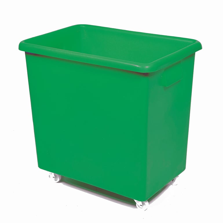 Mobile container truck, 775x825x480 mm, 200 L, green | AJ Products IE