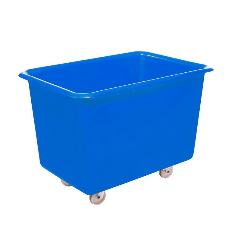 Mobile container truck, 735x1010x685 mm, 320 L, blue | AJ Products UK