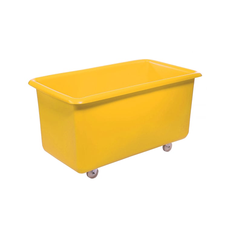 Mobile container truck, 755x1345x730 mm, 455 L, yellow | AJ Products IE