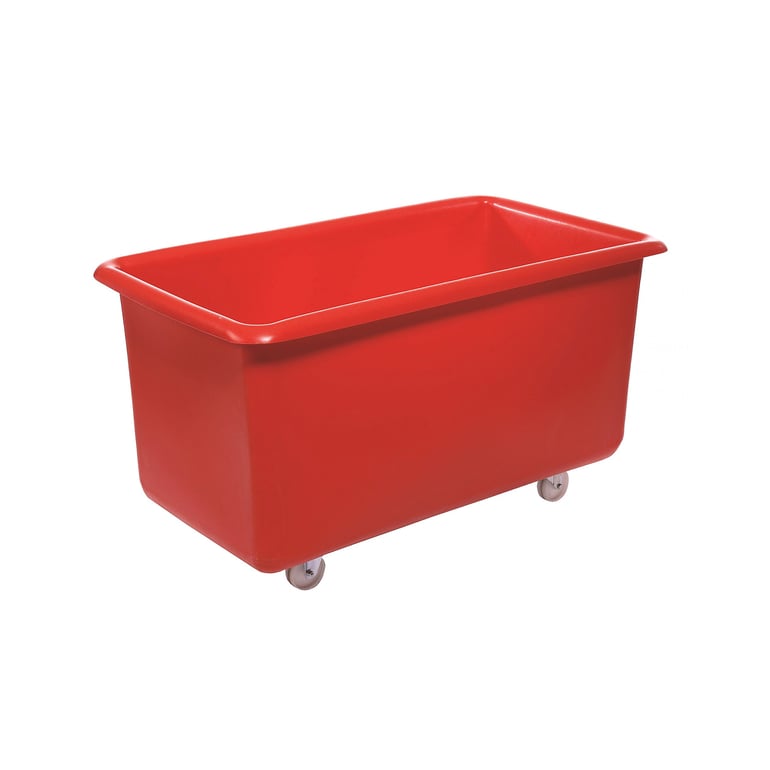 Mobile container truck, 755x1345x730 mm, 455 L, red | AJ Products UK