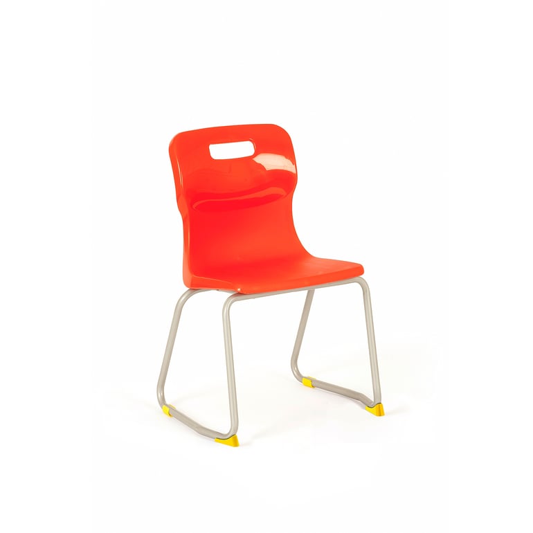Skid frame plastic chair, H 380 mm, red | AJ Products UK