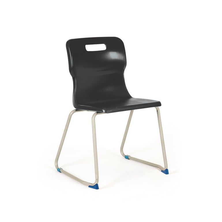 Skid frame plastic chair, H 430 mm, black | AJ Products UK