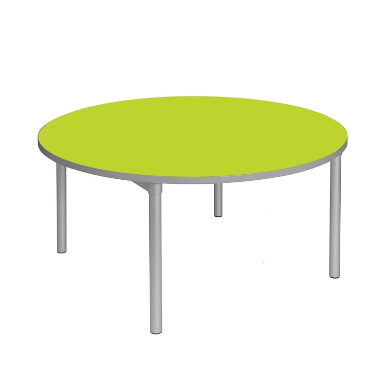Dining table ENVIRO, round, Ø 1200x590 mm, lime, silver | AJ Products UK