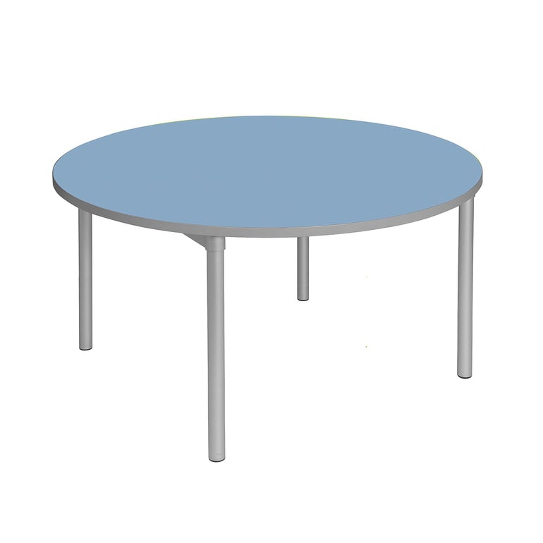 Dining table ENVIRO, round, Ø 1200x640 mm, light blue, silver | AJ ...