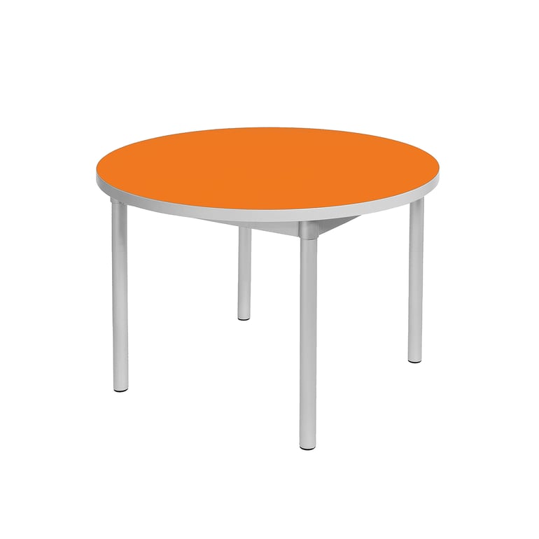 Dining table ENVIRO, round, Ø 900x590 mm, orange, silver | AJ Products IE