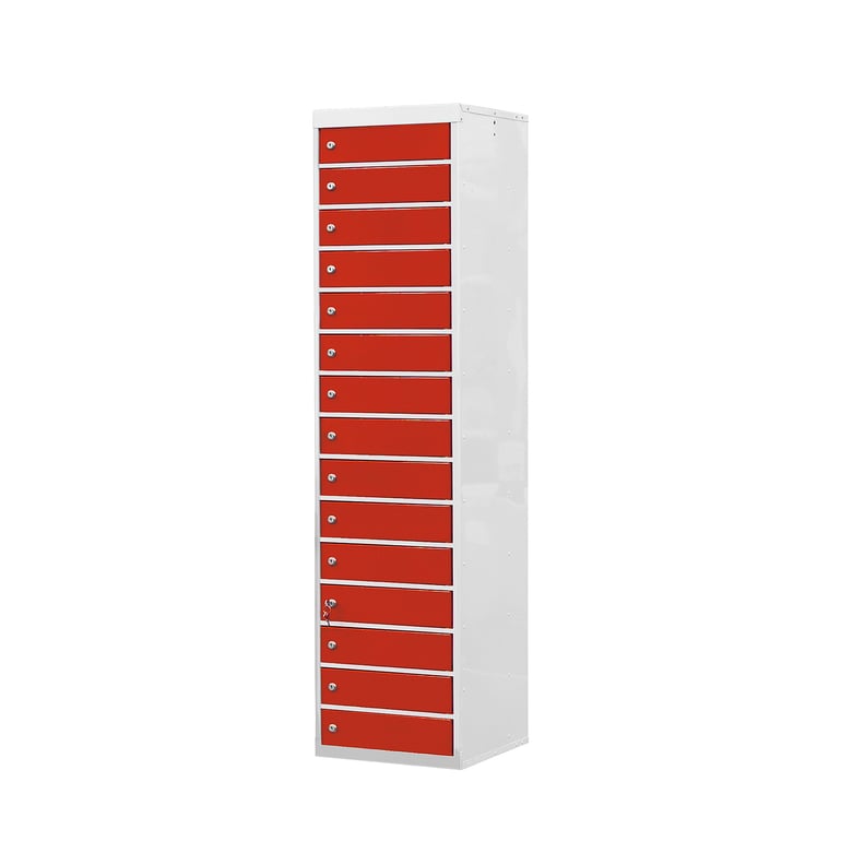 Laptop cabinet, 15 comps, 1800x380x450 mm, red | AJ Products UK