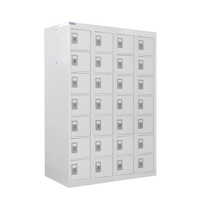 Personal effects locker, 28 comps, 1285x900x380 mm, light grey | AJ ...