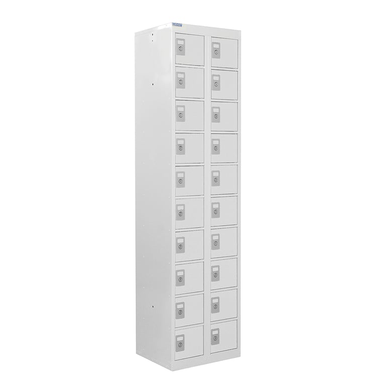 Personal effects locker, 20 comps, 1800x450x380 mm, light grey | AJ ...