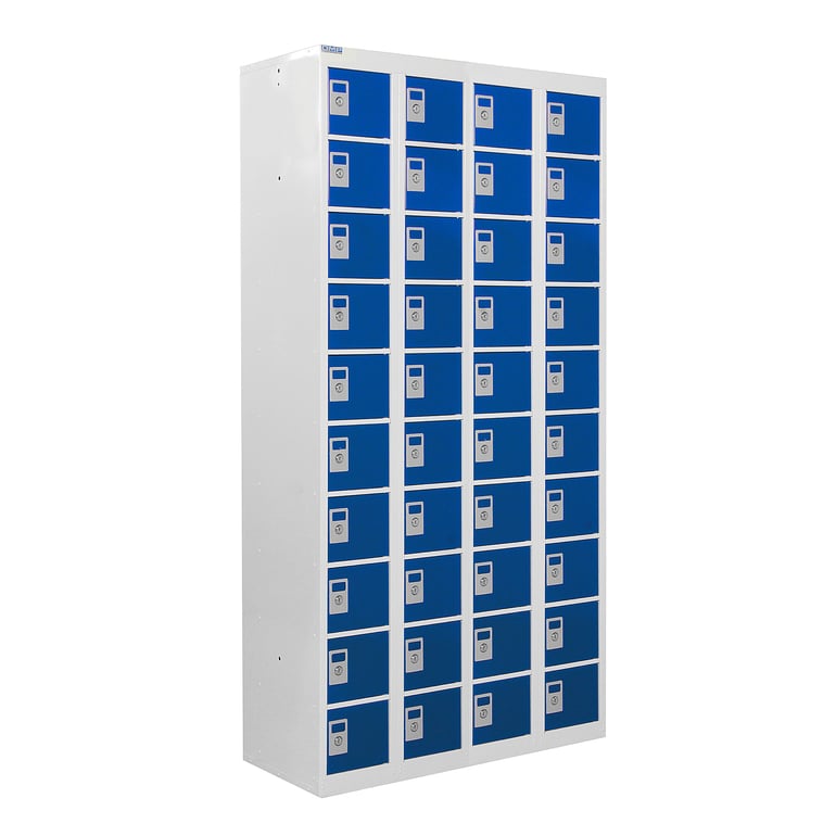 Personal effects locker, 40 comps, 1800x900x380 mm, blue | AJ Products UK