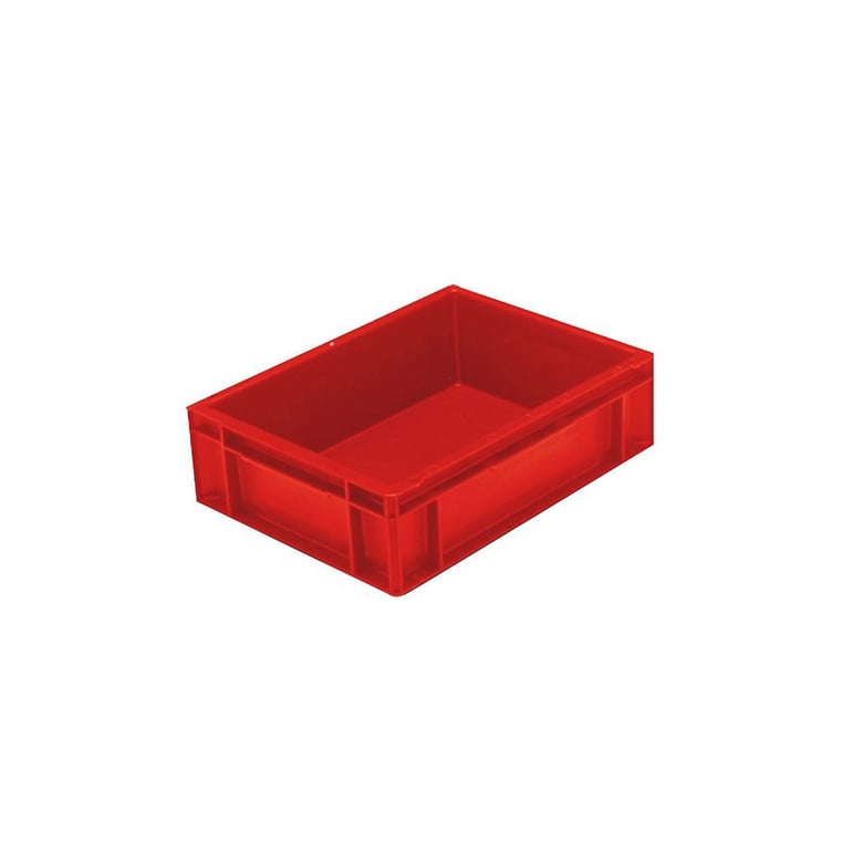 Euro box, solid, 400x300x118 mm, 10 L, red | AJ Products UK