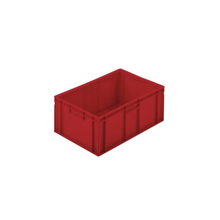 Euro box, solid, 600x400x230 mm, 45 L, red | AJ Products UK