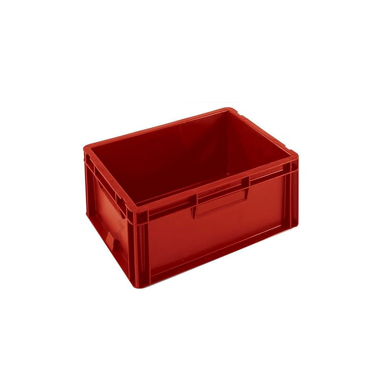 Euro box, solid, 400x300x175 mm, 15 L, red | AJ Products UK