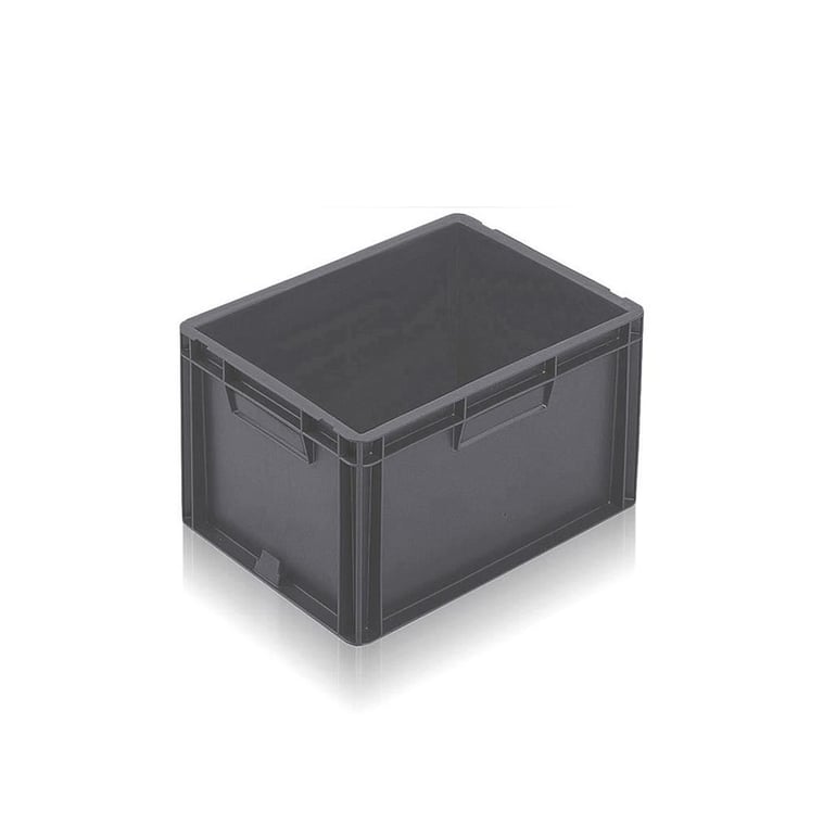 Euro box, solid, 400x300x230 mm, 20 L, grey | AJ Products UK