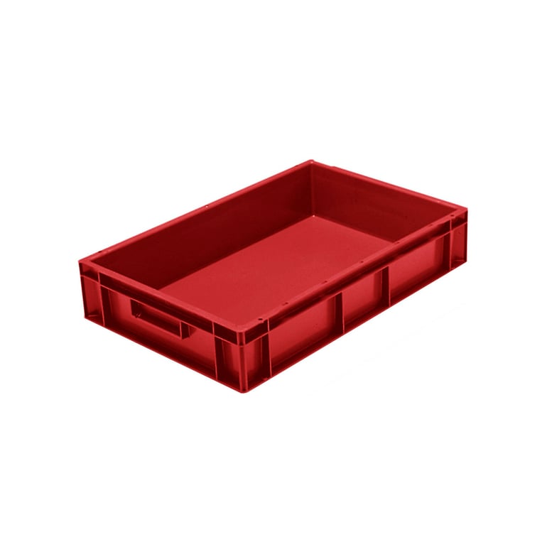 Euro box, solid, 600x400x118 mm, 21 L, red | AJ Products UK
